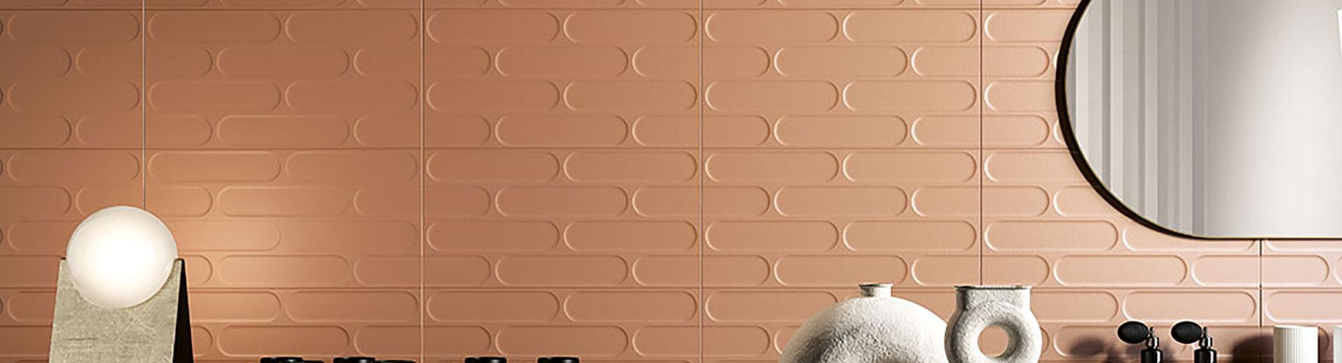 Furrow Embossed Coloured Ceramic Wall Tiles